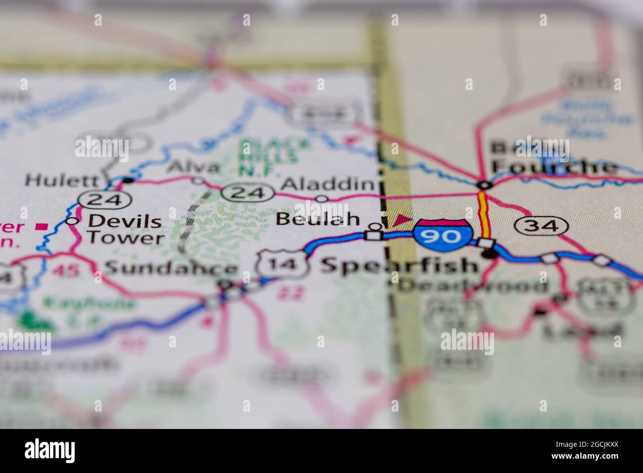 Map of beulah wyoming hi-res stock photography and images - Alamy
