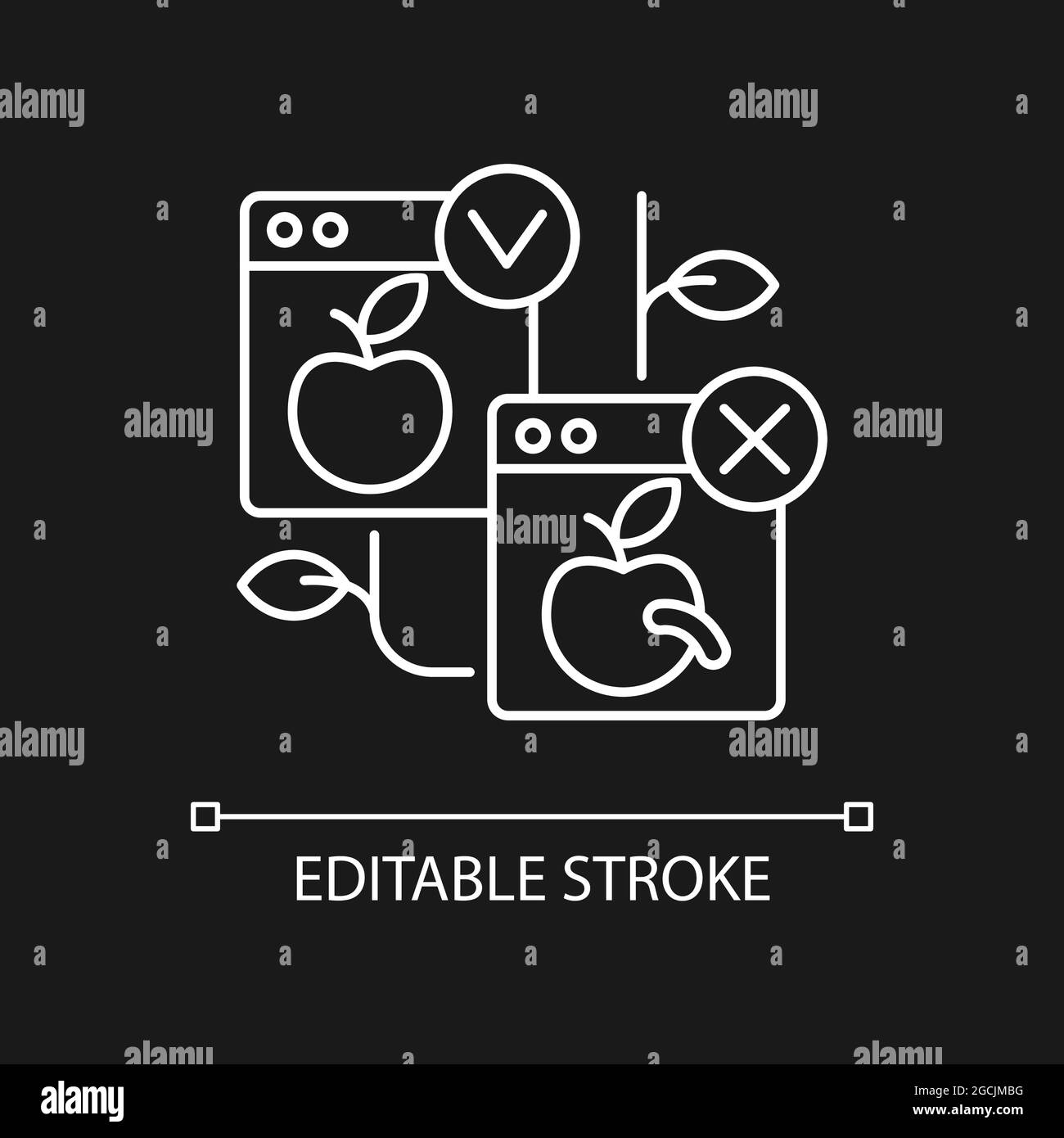 Harvest quality vision white linear icon for dark theme Stock Vector ...