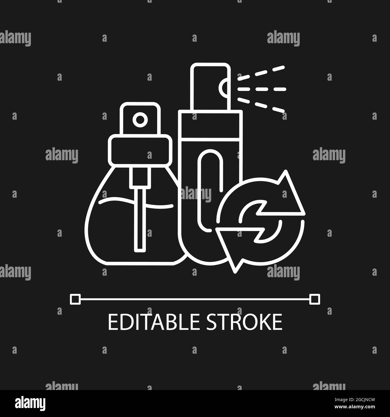 Perfume refill white linear icon for dark theme Stock Vector Image ...