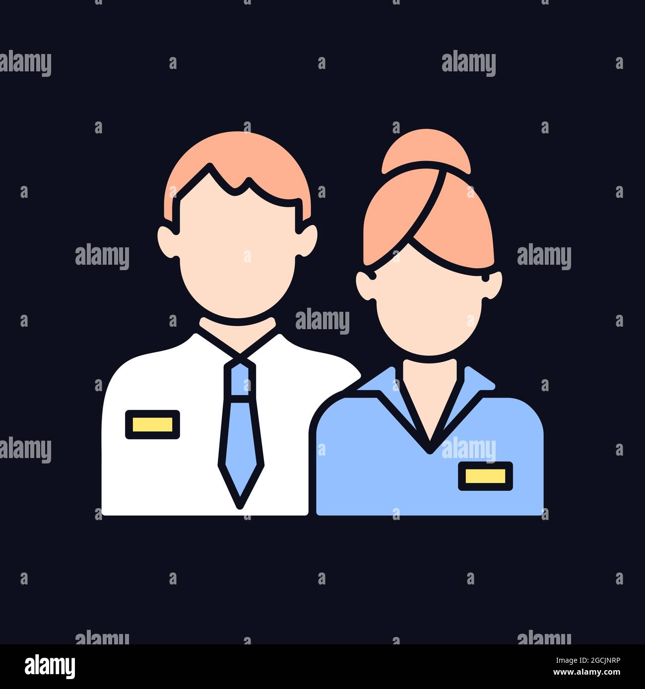 Company staff RGB color icon for dark theme Stock Vector Image & Art ...