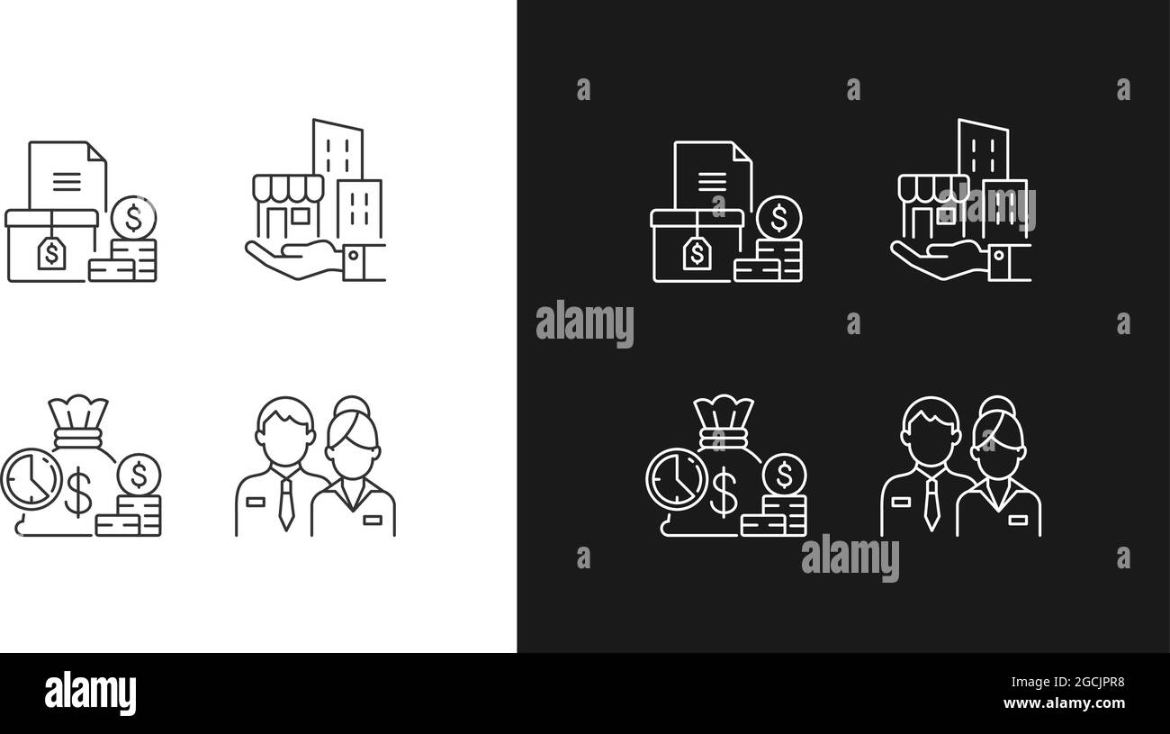 Building ownership linear icons set for dark and light mode Stock ...