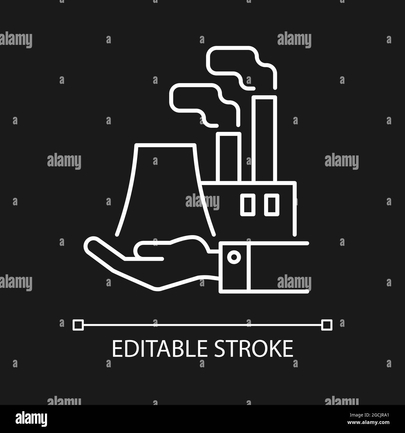 Manufacturing white linear icon for dark theme Stock Vector Image & Art ...