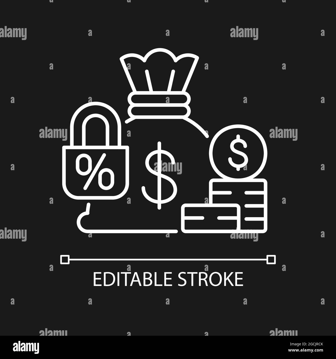 Fixed deposit white linear icon for dark theme Stock Vector Image & Art ...