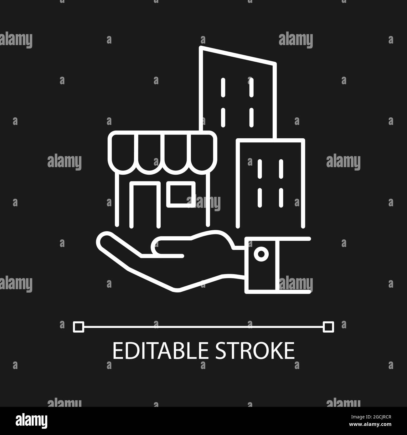 Building ownership white linear icon for dark theme Stock Vector Image ...