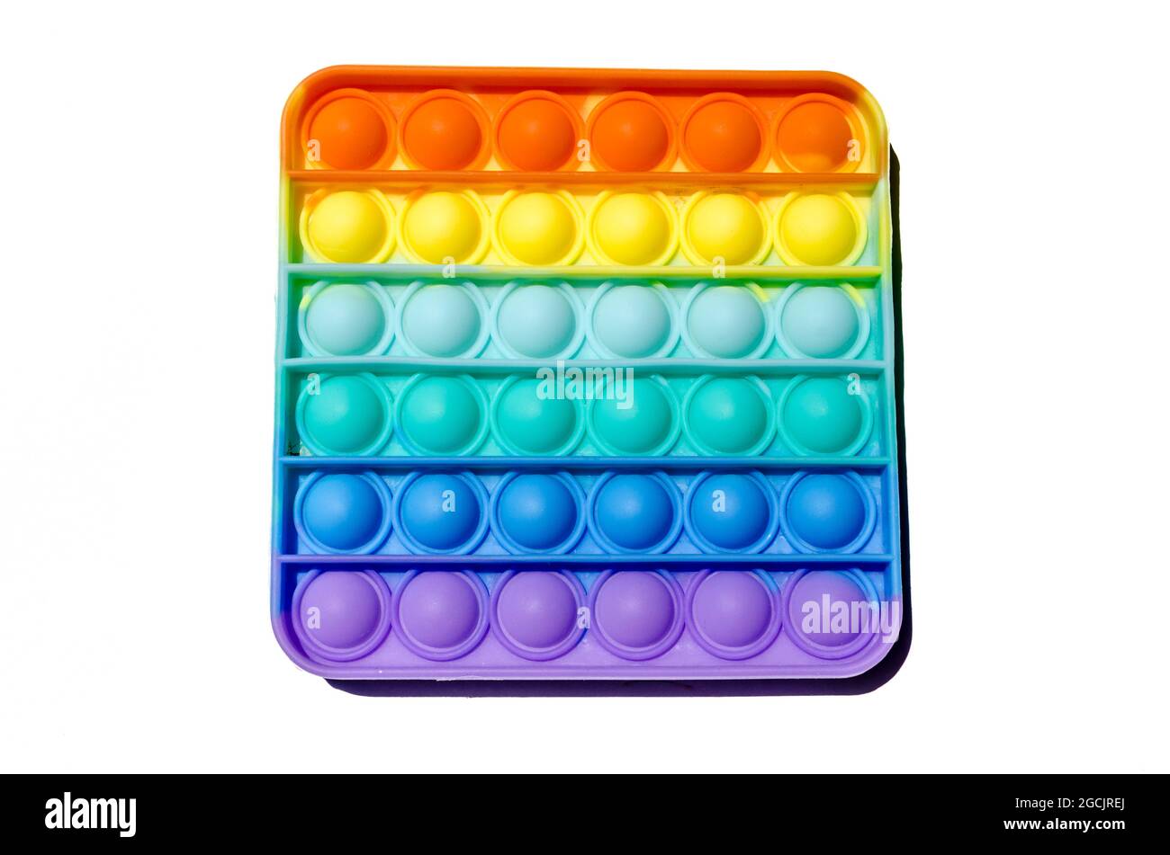 Colorful pop it fidget toy isolated on white background Stock Photo - Alamy
