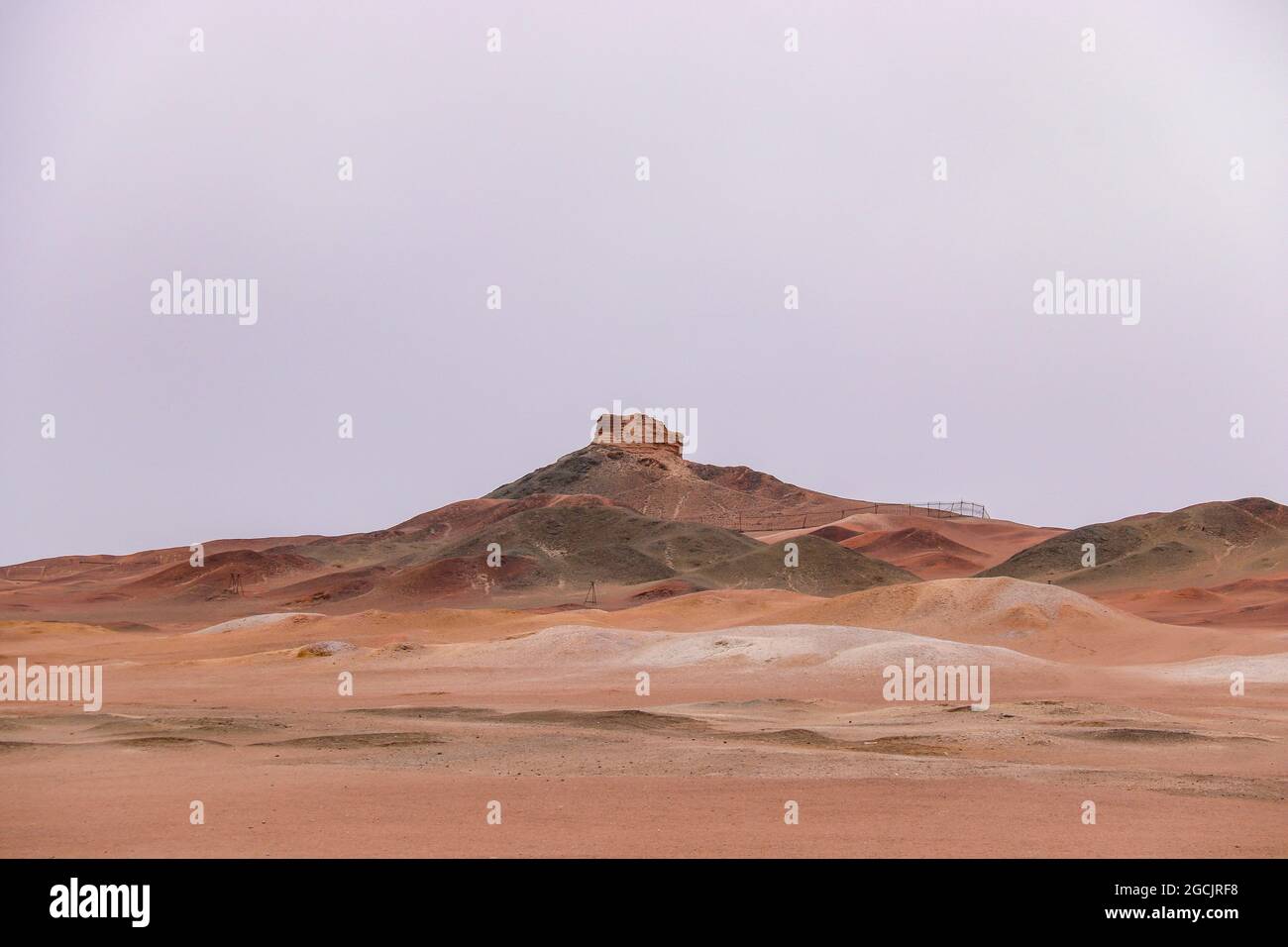 Landscape view of ancient Yangguan pass on the silk road in Gansu China ...