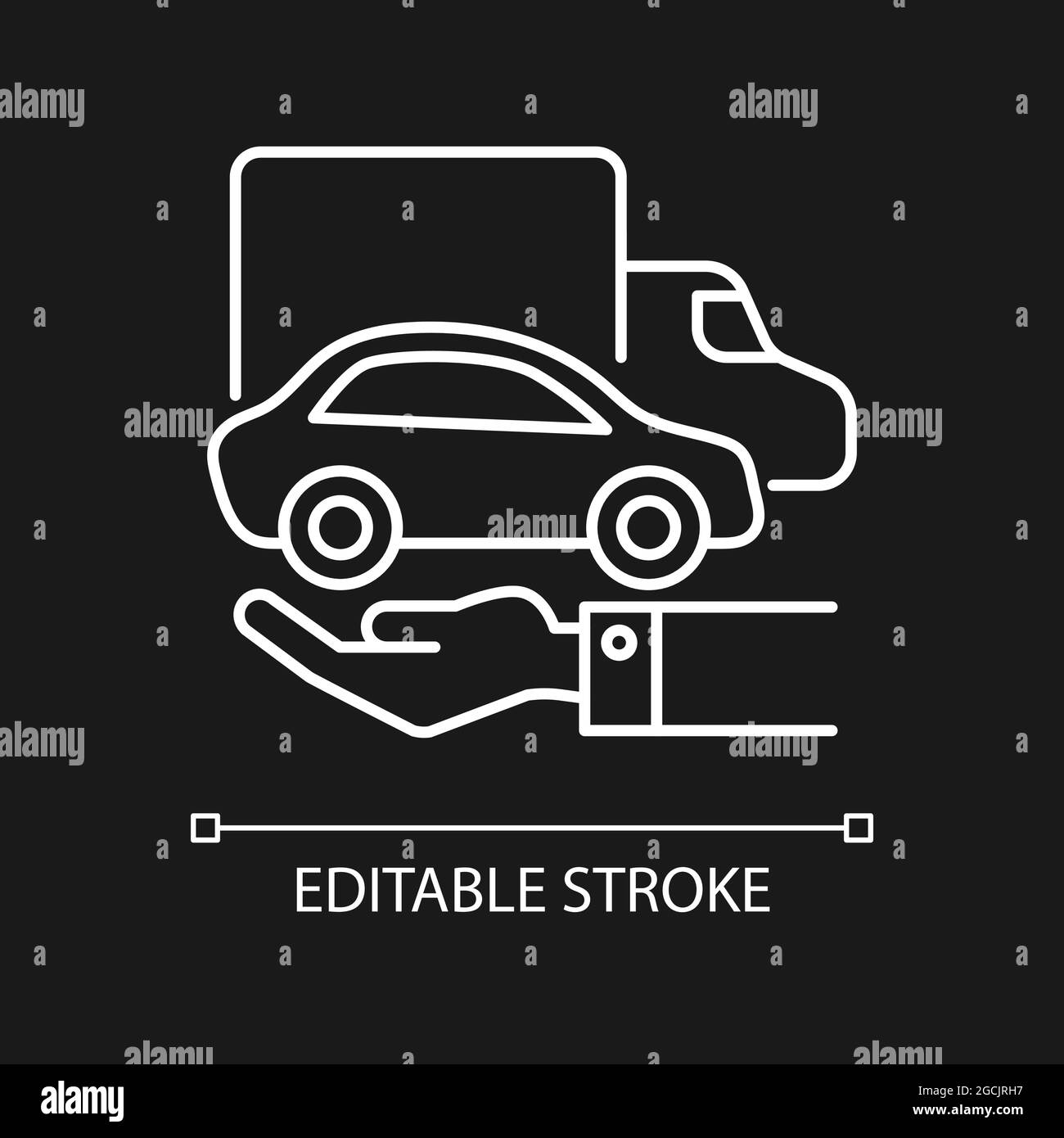 Company owned vehicles white linear icon for dark theme Stock Vector ...