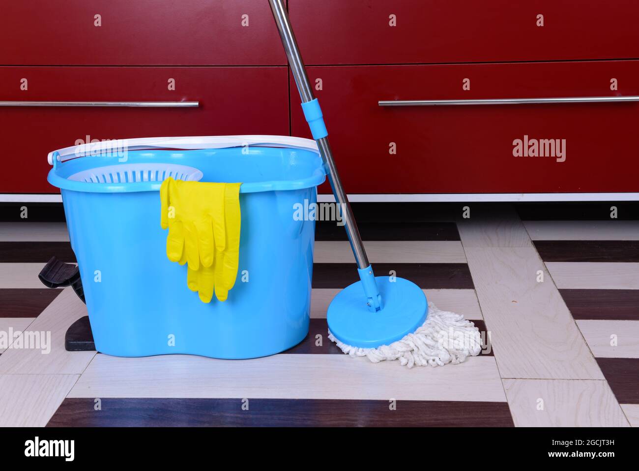 House cleaning with mop Stock Photo - Alamy