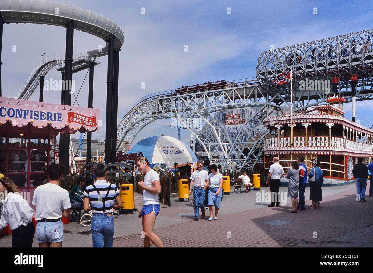 Revolution steel shutter roller coaster. Blackpool Pleasure Beach ...