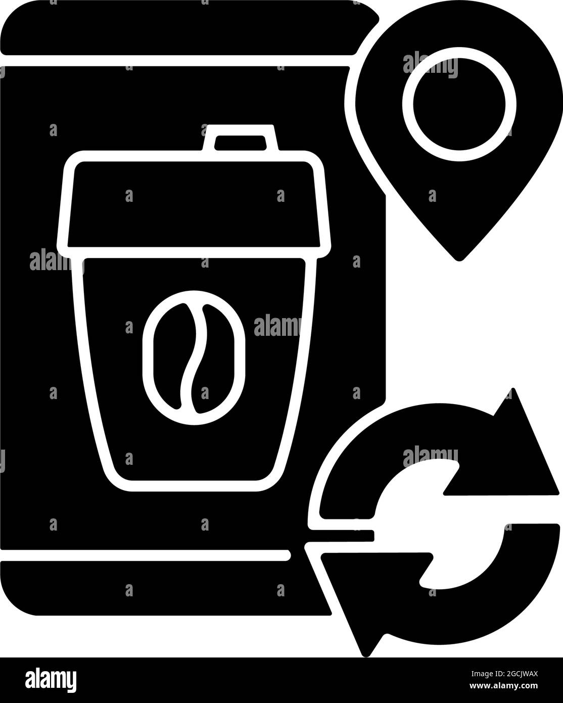 Eco coffee cup icon Black and White Stock Photos & Images - Alamy