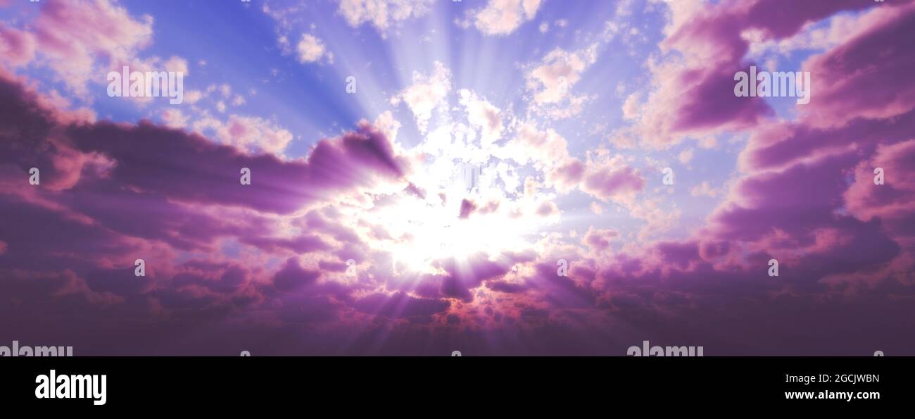 Sunset / sunrise with clouds, light rays and other atmospheric effect ...
