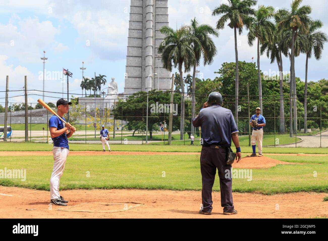 Players from Cuban baseball league team Havana Industriales during ...