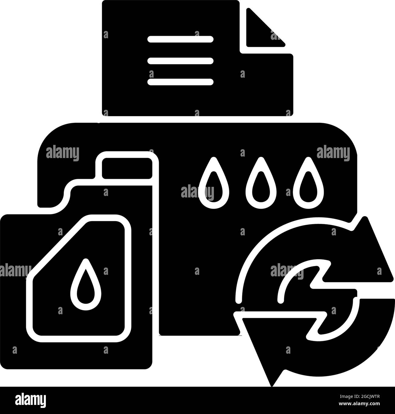 Printer cartridge refill black glyph icon Stock Vector Image & Art - Alamy