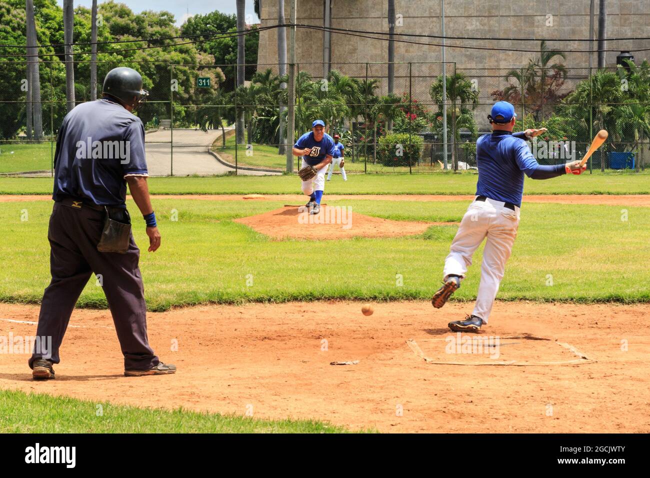 Players from Cuban baseball league team Havana Industriales during ...