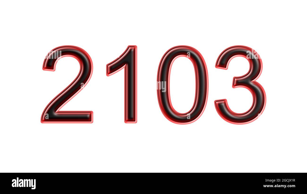 red 2103 number 3d effect white background Stock Photo - Alamy