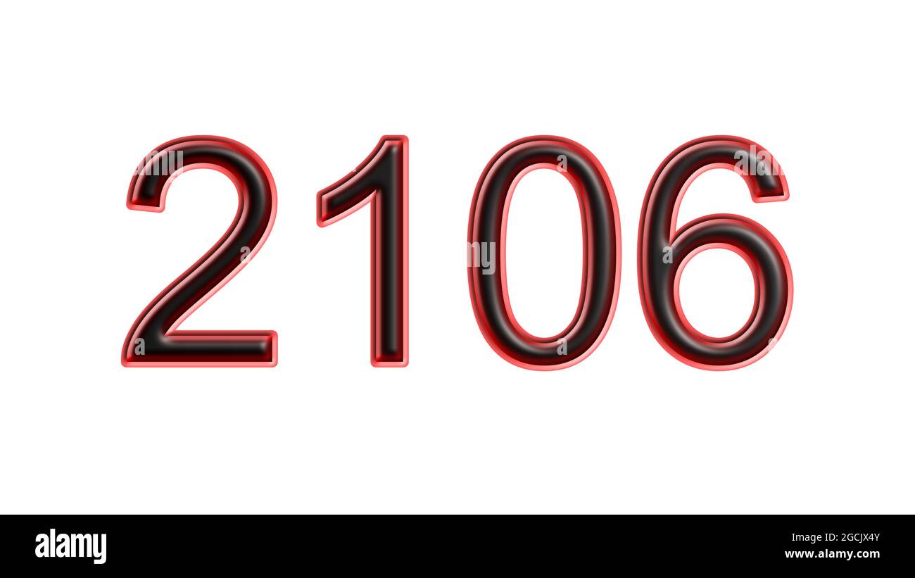 red 2106 number 3d effect white background Stock Photo - Alamy