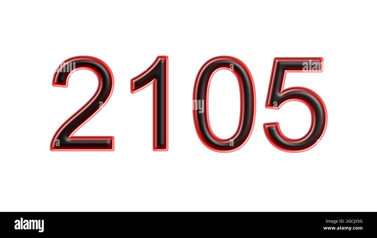 red 2105 number 3d effect white background Stock Photo - Alamy