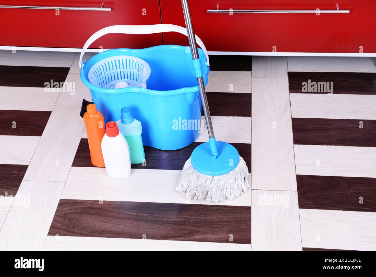 House cleaning with mop Stock Photo - Alamy