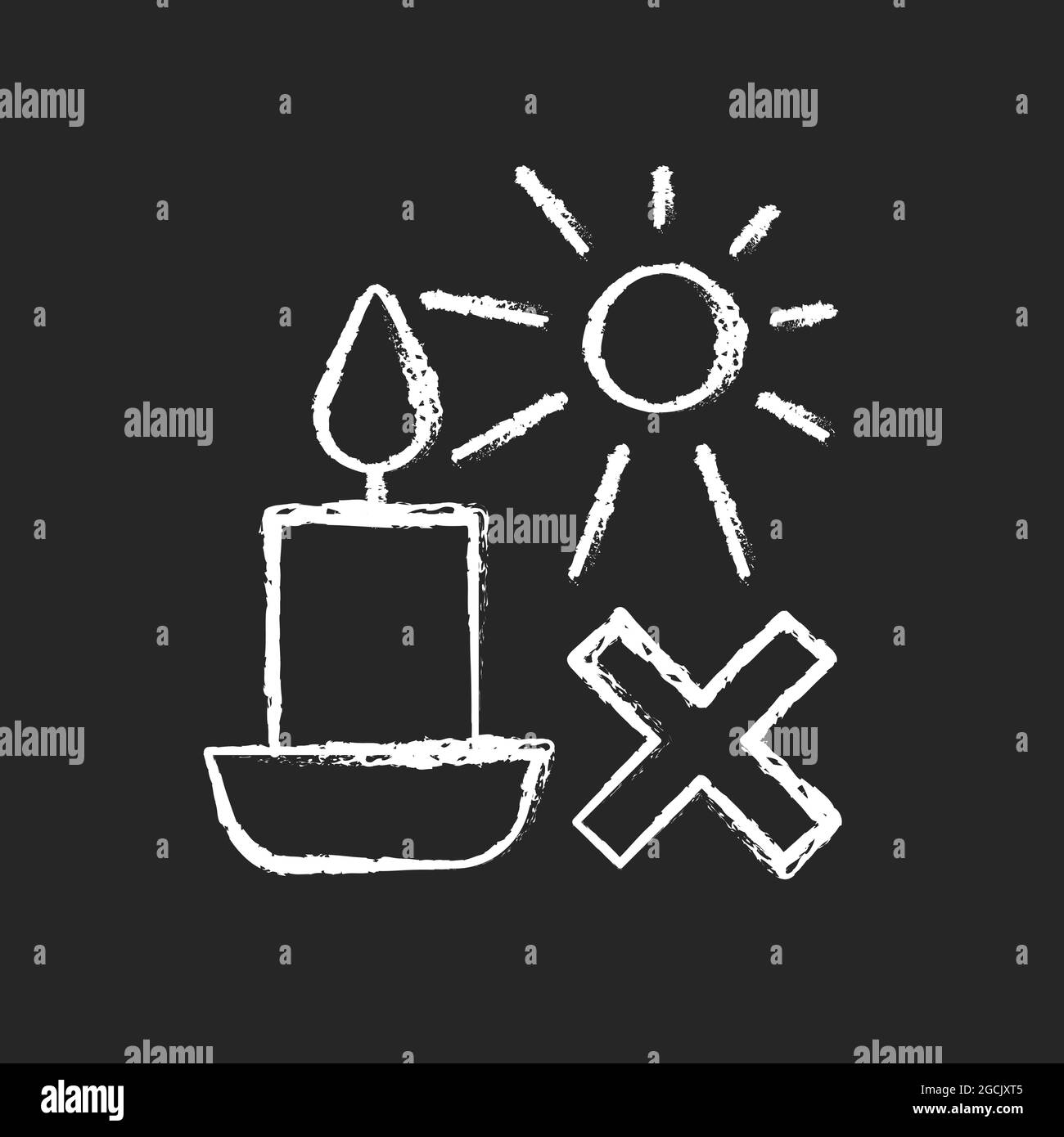 Protect candles from direct sunlight chalk white manual label icon ...