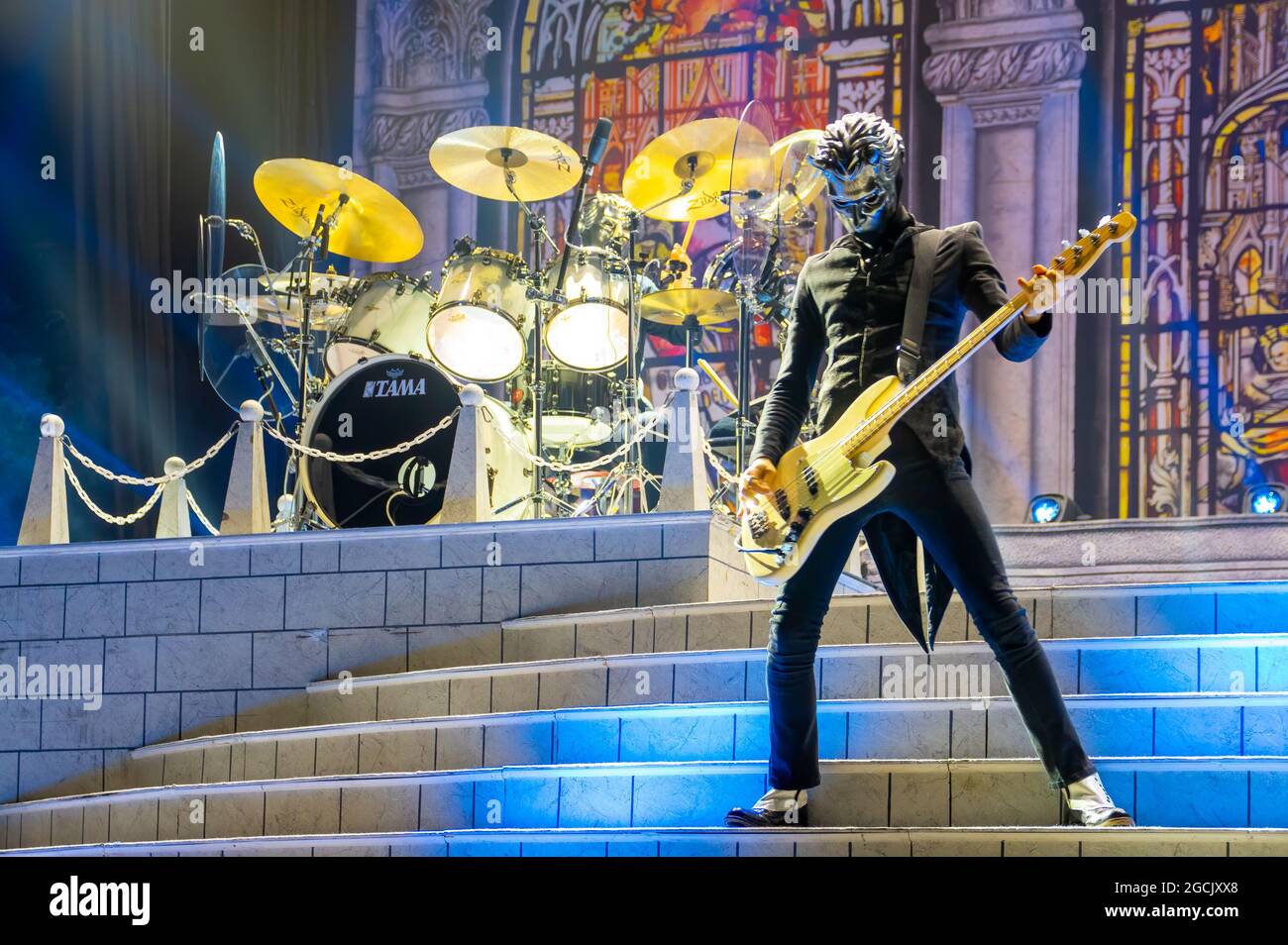 LONDON, UNITED KINGDOM - Nov 22, 2019: A guitarist ''nameless ghoul ...