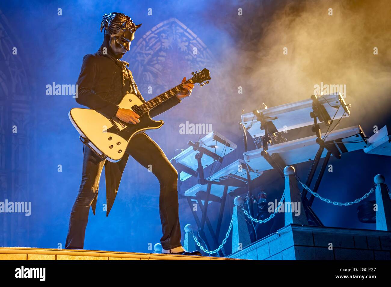 LONDON, UNITED KINGDOM - Nov 22, 2019: A guitarist ''nameless ghoul ...