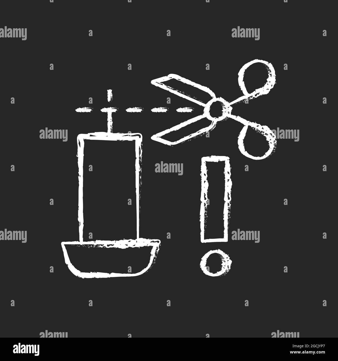 Trimming candle wick chalk white manual label icon on dark background ...