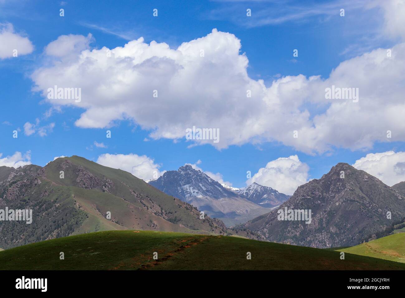 Beautiful nature landscape view of The Qilian Mountain Scenic Area ...