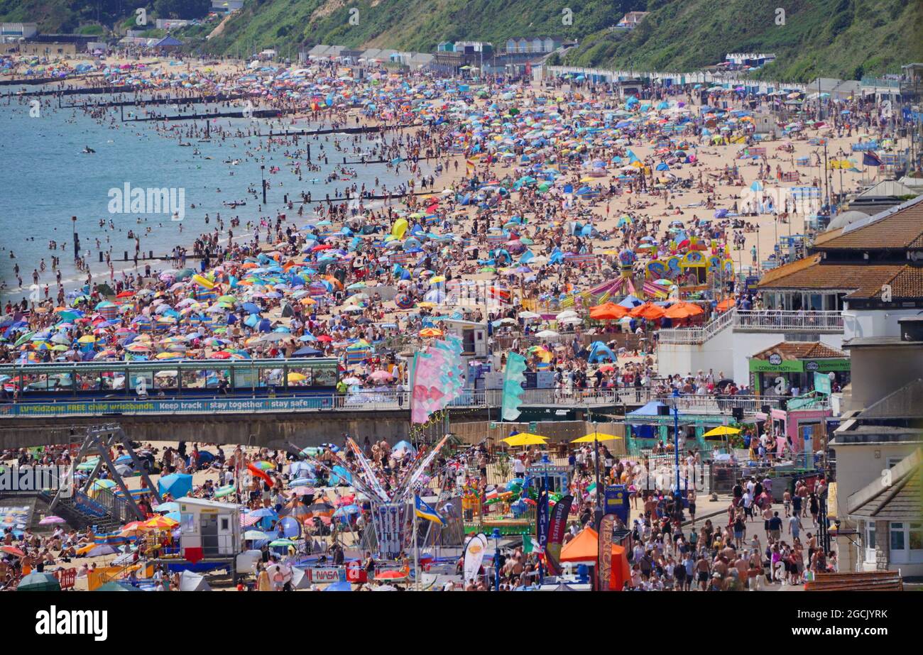 File photo dated 17/07/21 of people enjoying the weather on Bournemouth ...