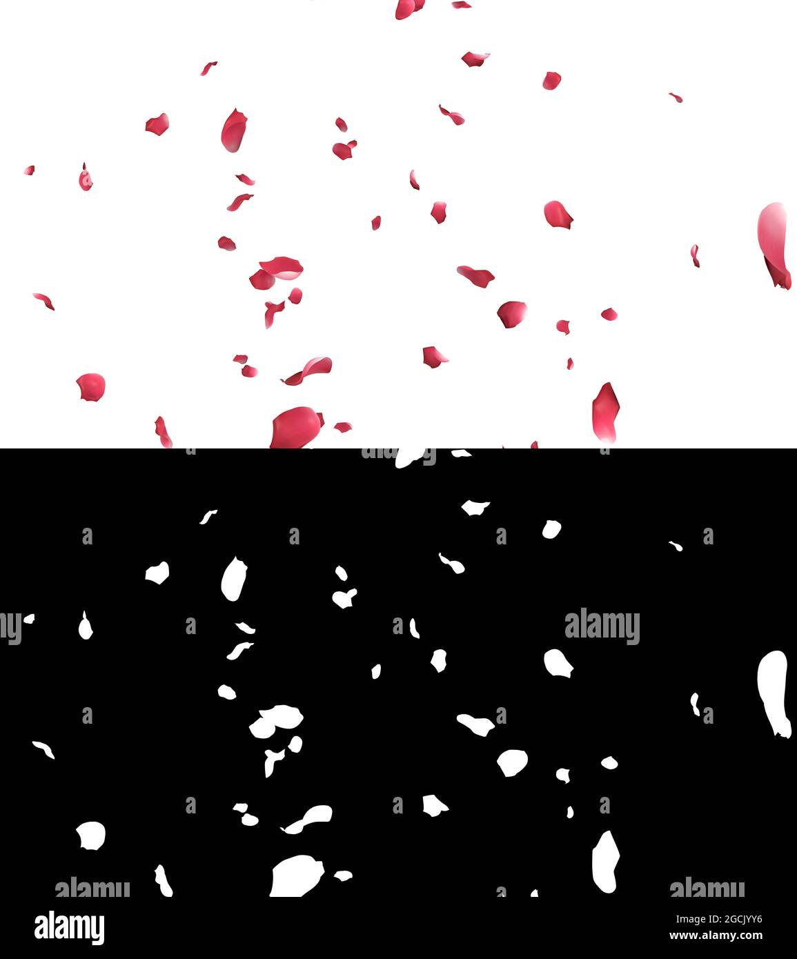 3D illustration of rose petals flow with alpha layer Stock Photo - Alamy