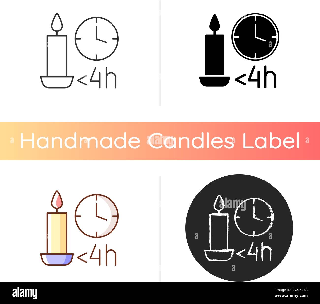 Candle burn time limit manual label icon Stock Vector Image & Art - Alamy