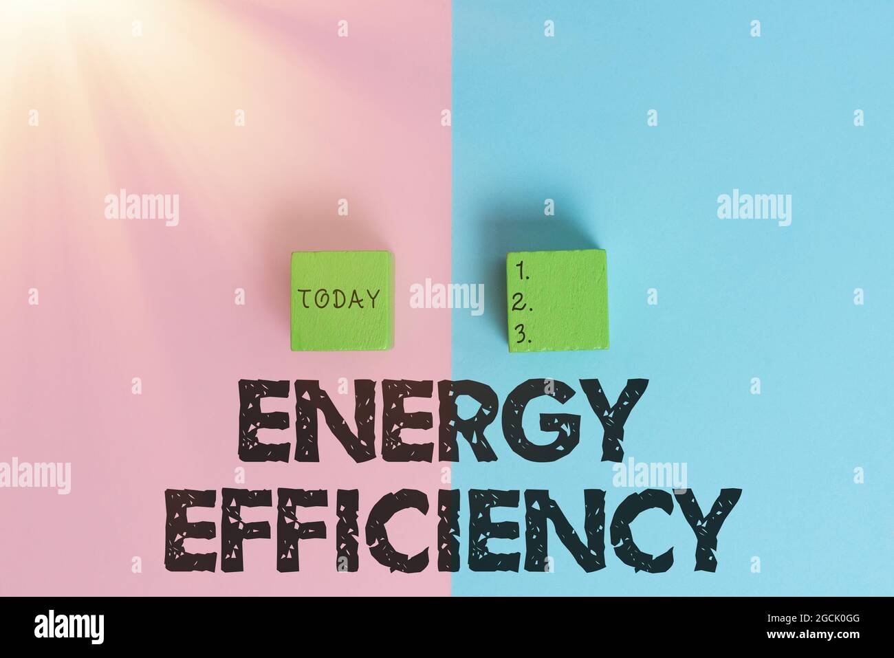 Sign displaying Energy Efficiency. Word for reduce the amount of energy ...