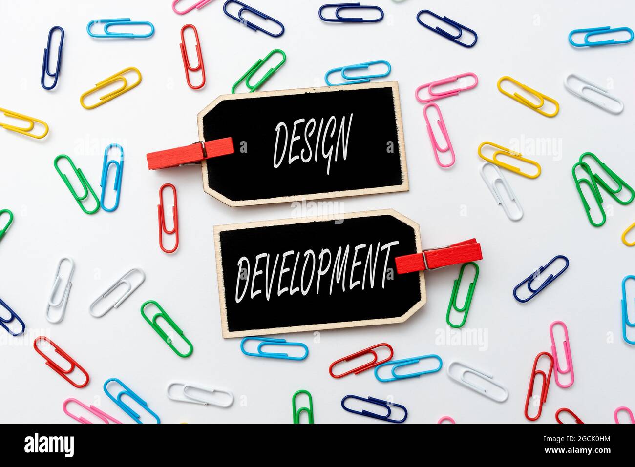 Conceptual display Design Development. Word Written on technical ...