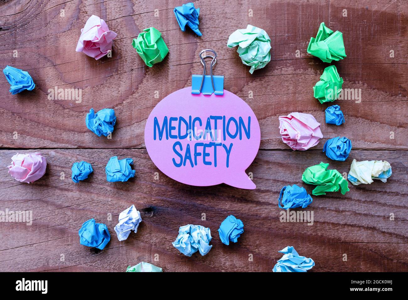 Text sign showing Medication Safety. Word for freedom from preventable ...
