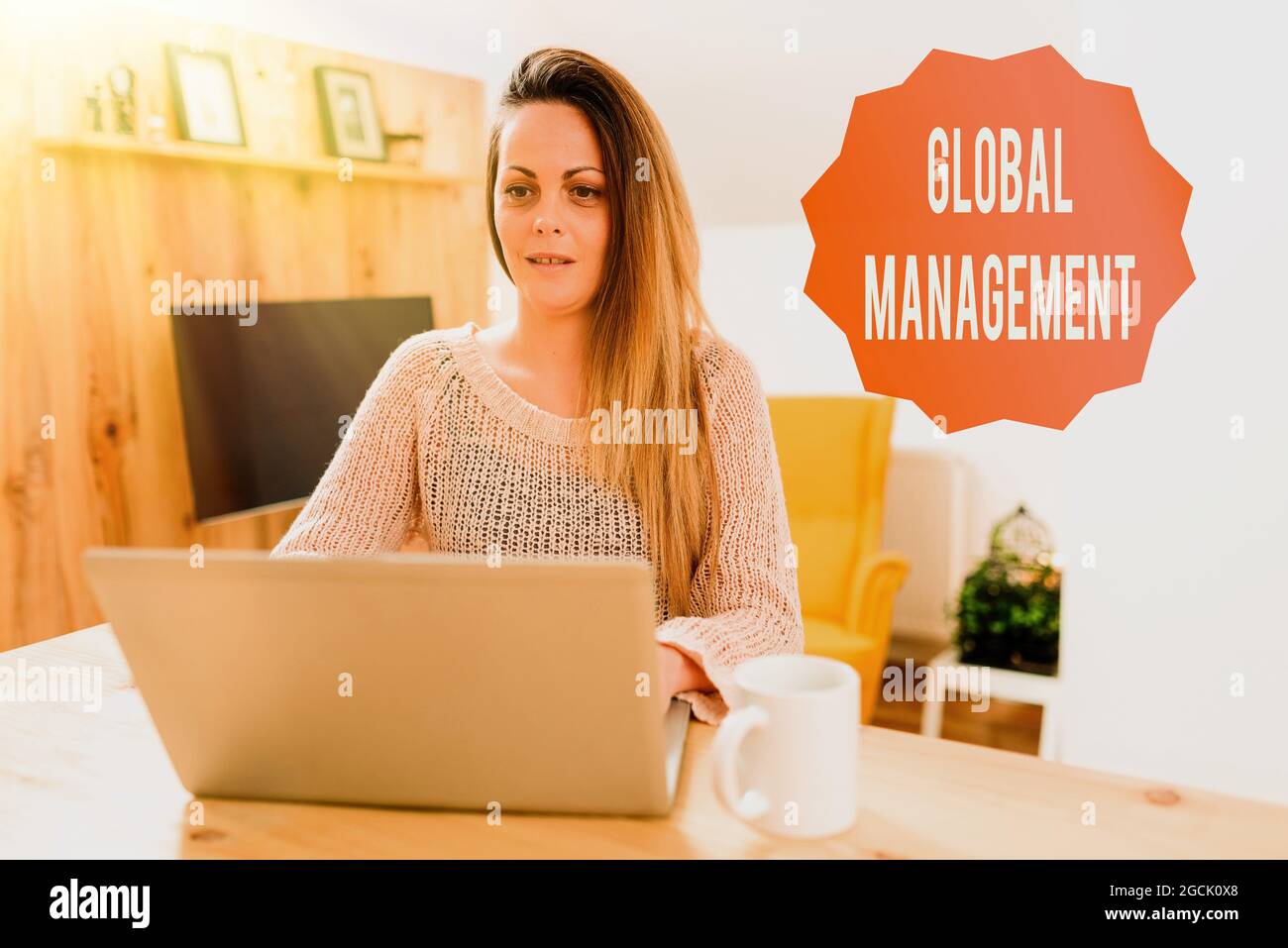 Sign displaying global management hi-res stock photography and images ...