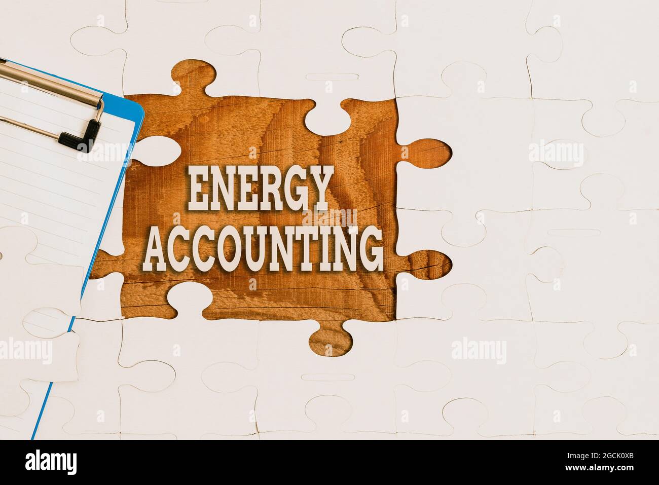 Text caption presenting Energy Accounting. Business idea measure and ...