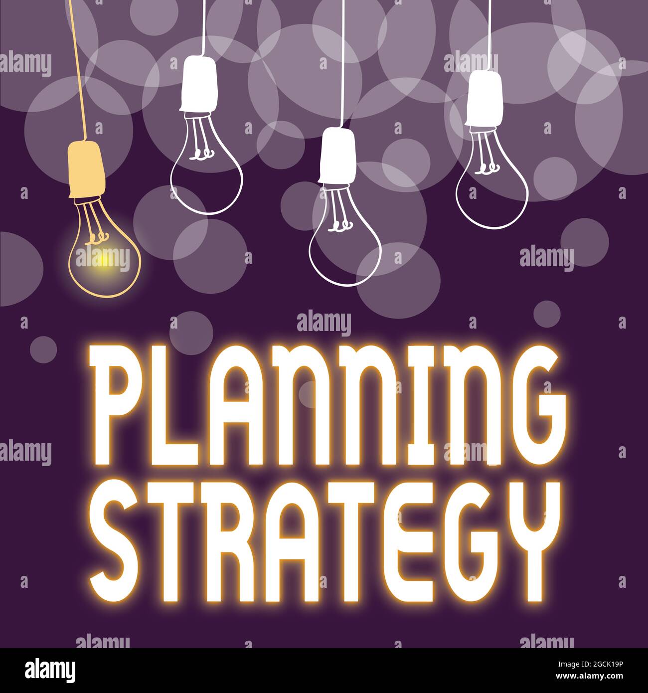 Text caption presenting Planning Strategy. Business approach systematic ...