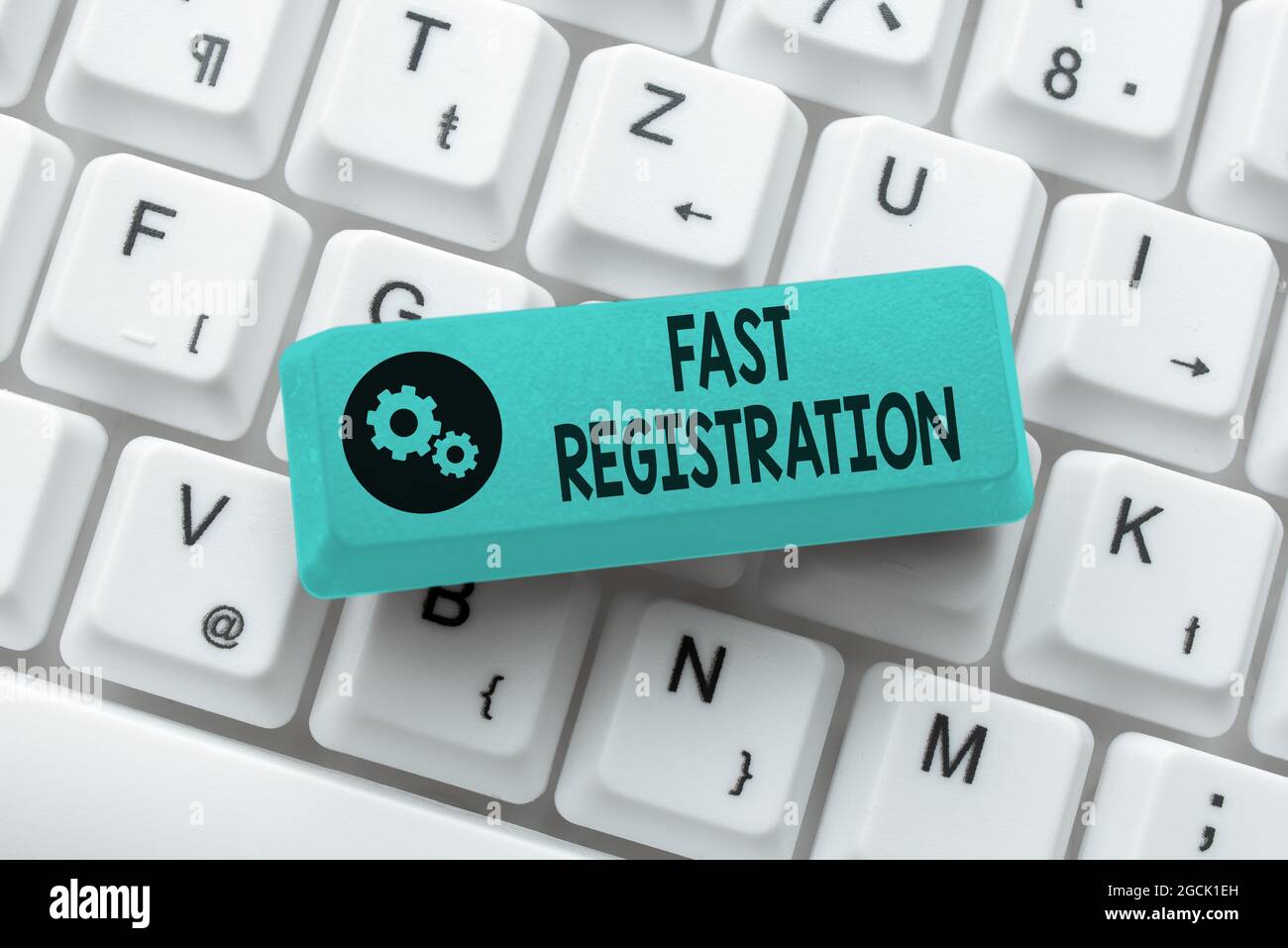 Hand writing sign Fast Registration. Concept meaning Quick method of ...