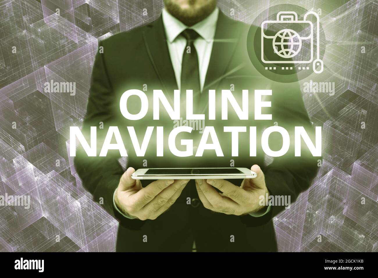 Writing displaying text Online Navigation. Business showcase navigating ...