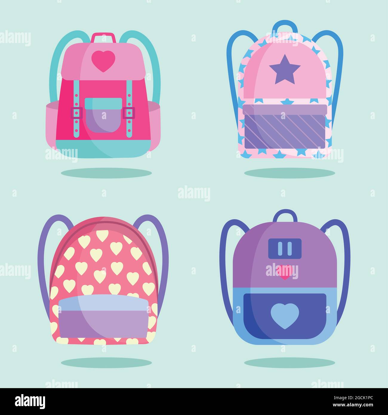 set of backpacks Stock Vector Image & Art - Alamy