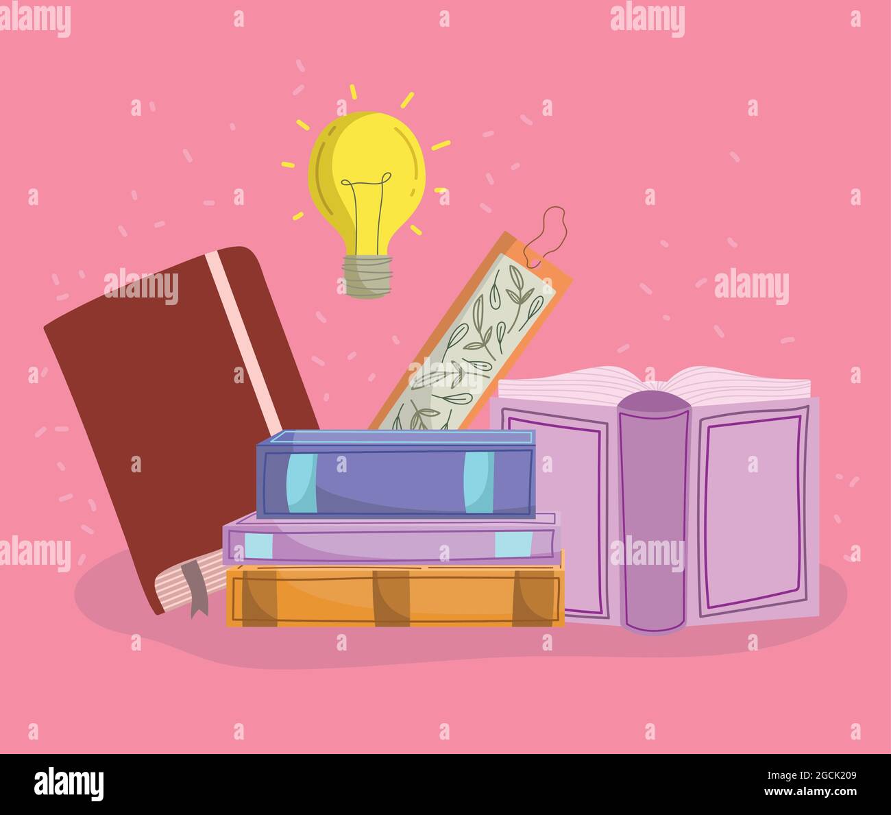 books with light bulb shining Stock Vector Image & Art - Alamy