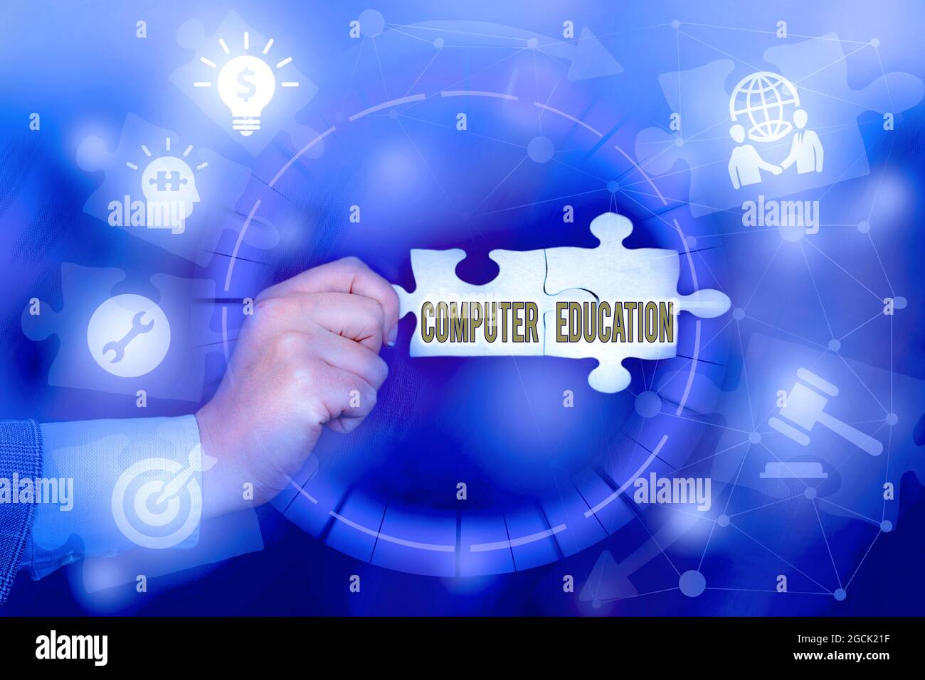 Conceptual caption Computer Education. Concept meaning gaining basic ...