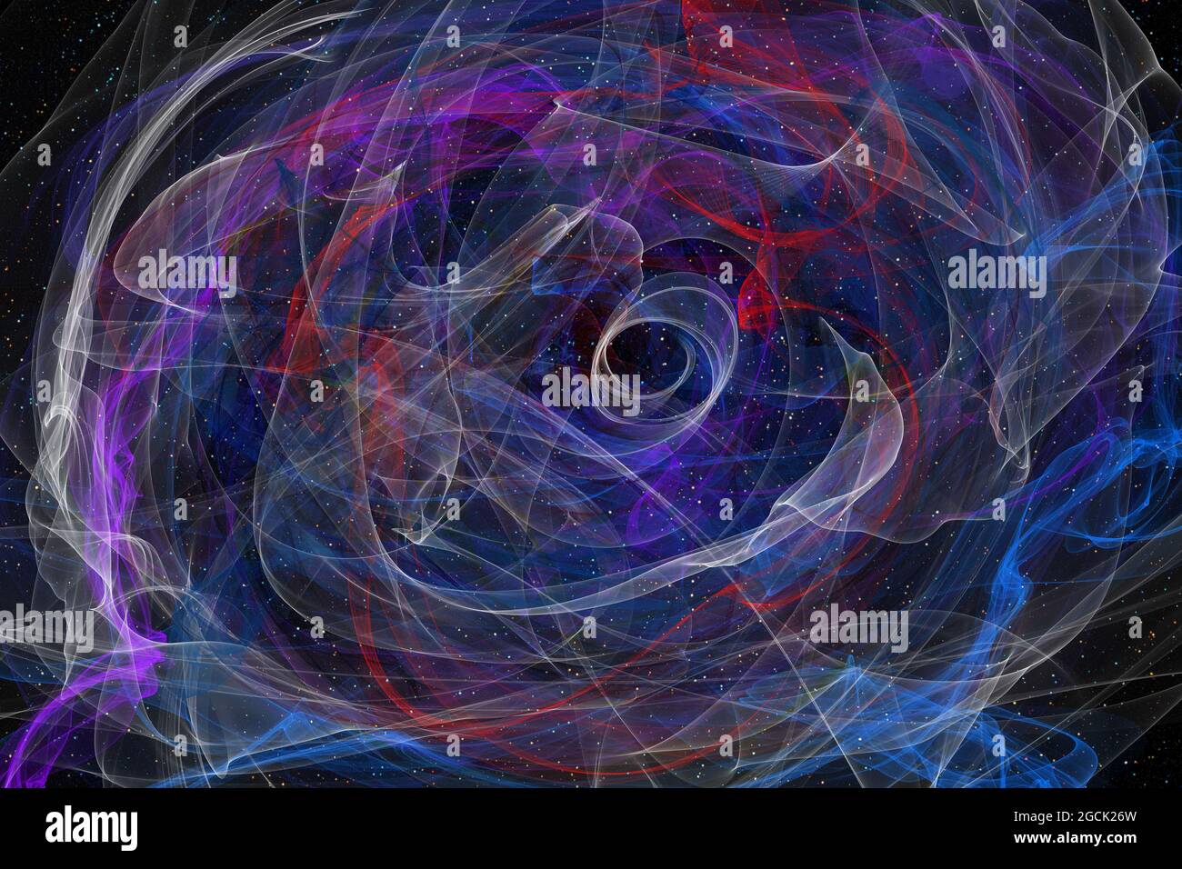 Exploding supernova , forminng of nebula. Black hole in the center of ...