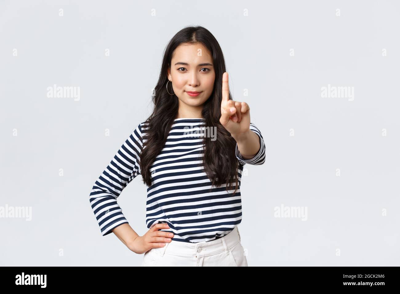 Lifestyle, beauty and fashion, people emotions concept. Wait a sec ...