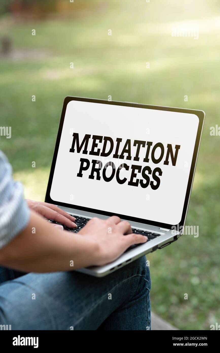 Text caption presenting Mediation Process. Conceptual photo informal ...