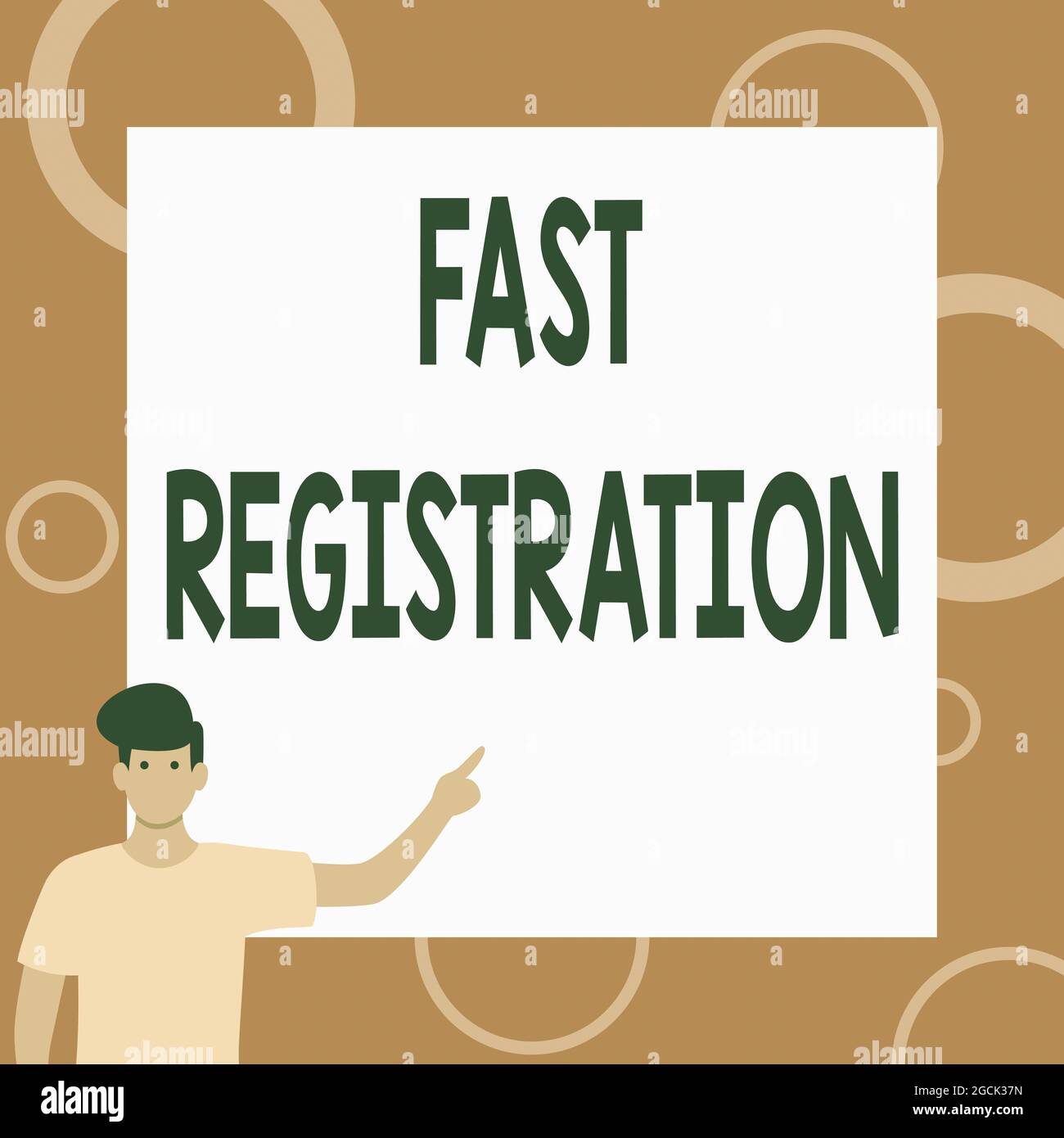 Sign displaying Fast Registration. Word for Quick method of entering ...