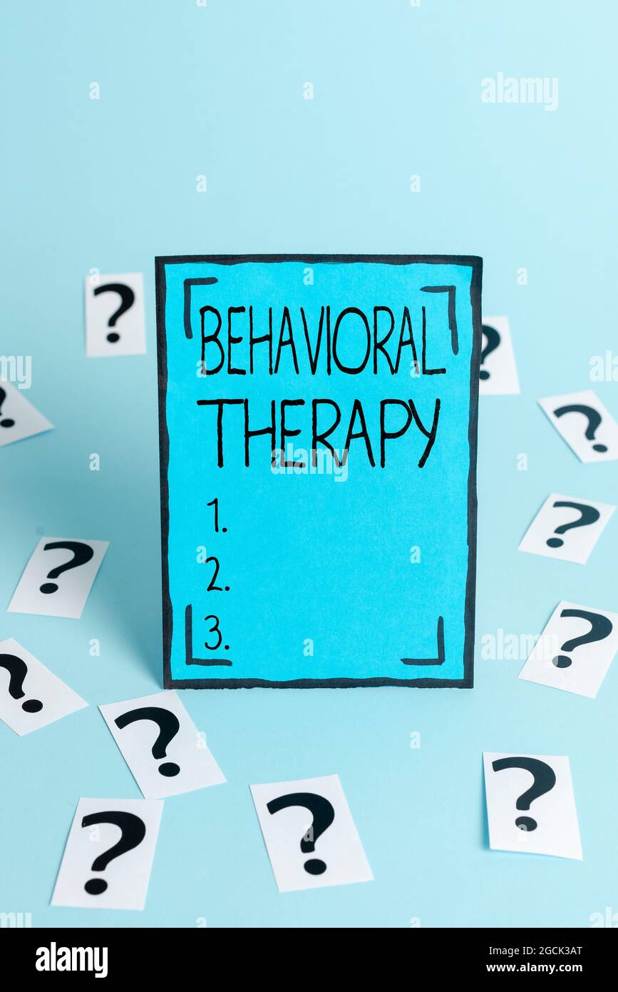 Sign displaying Behavioral Therapy. Business approach help change ...