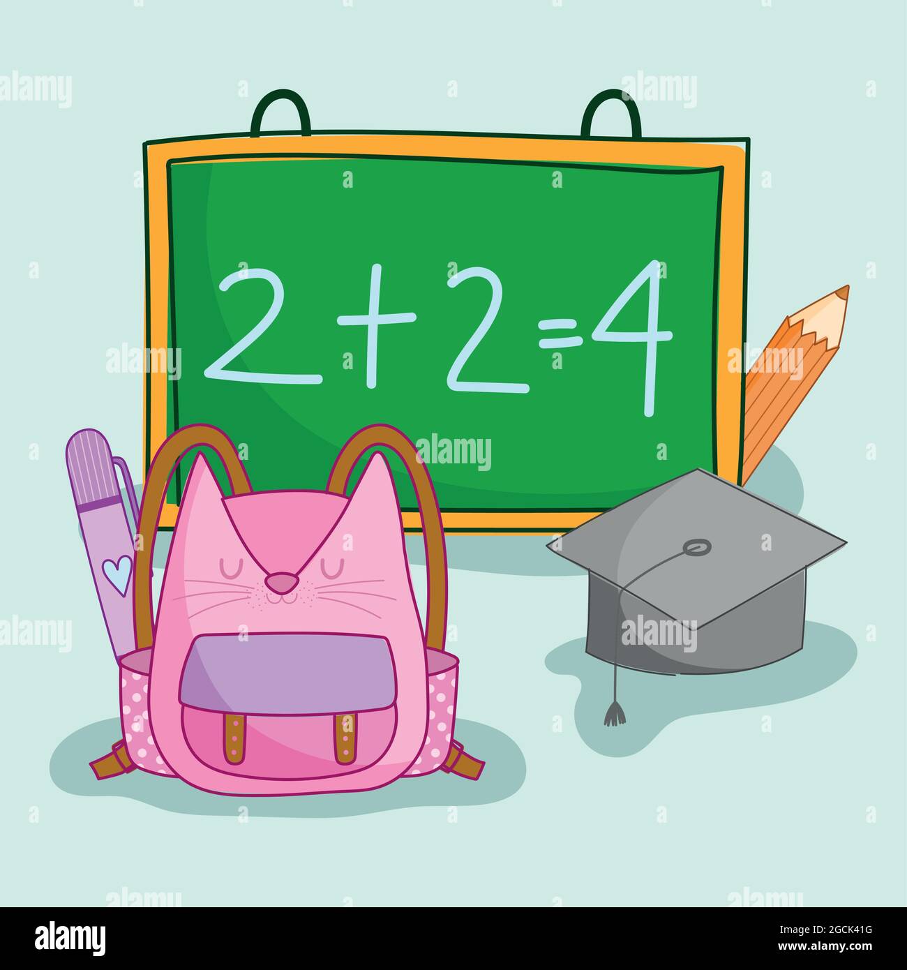 school cartoon supplies Stock Vector Image & Art - Alamy