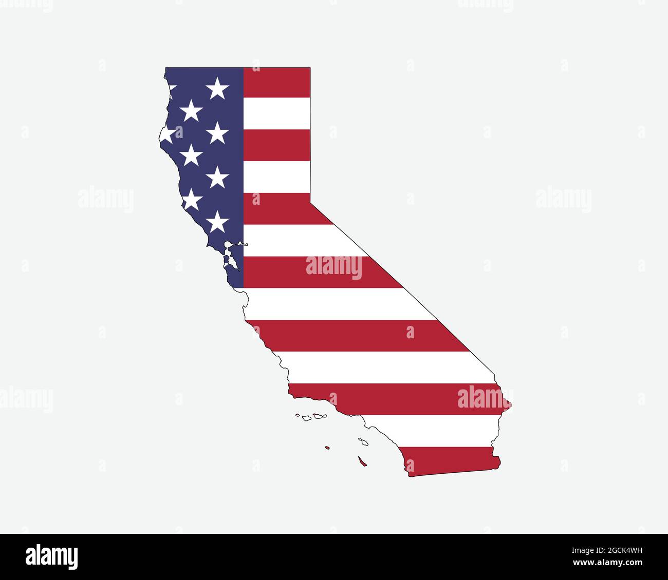 California Map on American Flag. CA, USA State Map on US Flag. EPS ...