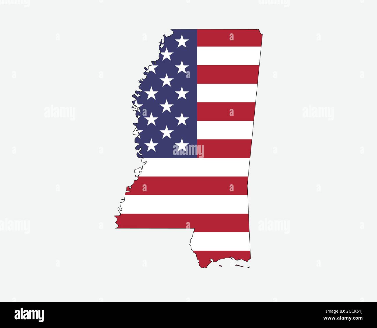 Mississippi Map on American Flag. MS, USA State Map on US Flag. EPS ...