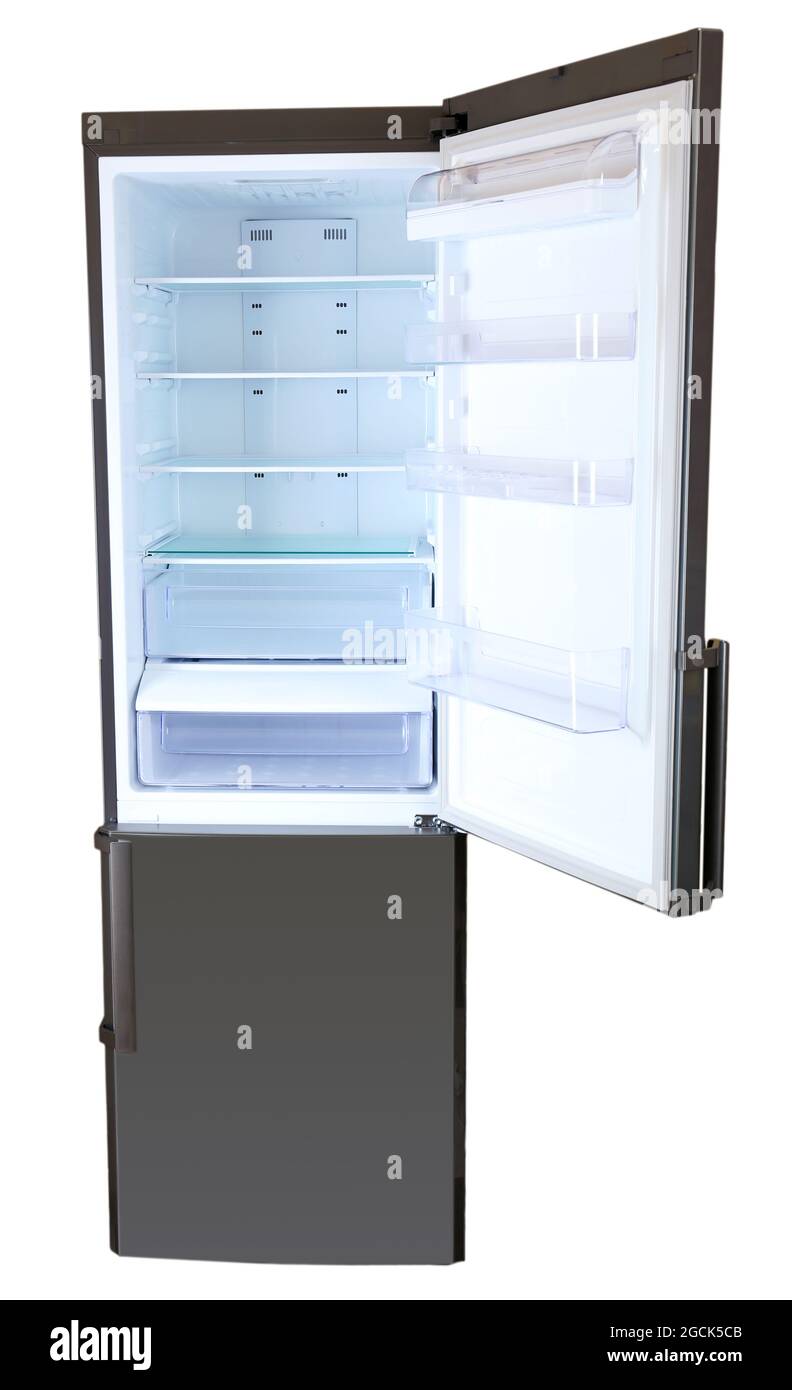 Two door gray refrigerator Stock Photo - Alamy